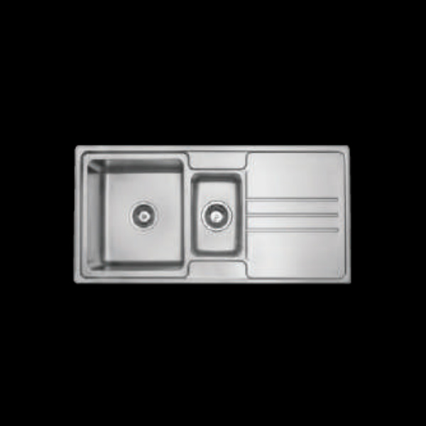 Double Bowl Kitchen Sink with Drain Board JD 4020 MR - Tap World India