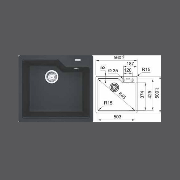 Single Bowl Kitchen Sink Code : 114.0651.602 - Tap World India